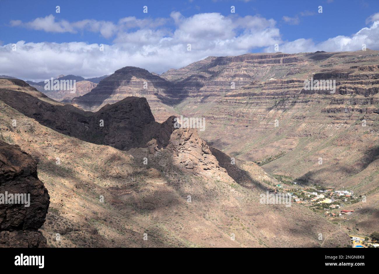 Gran Canaria, landscape of the southern part of the island along ...