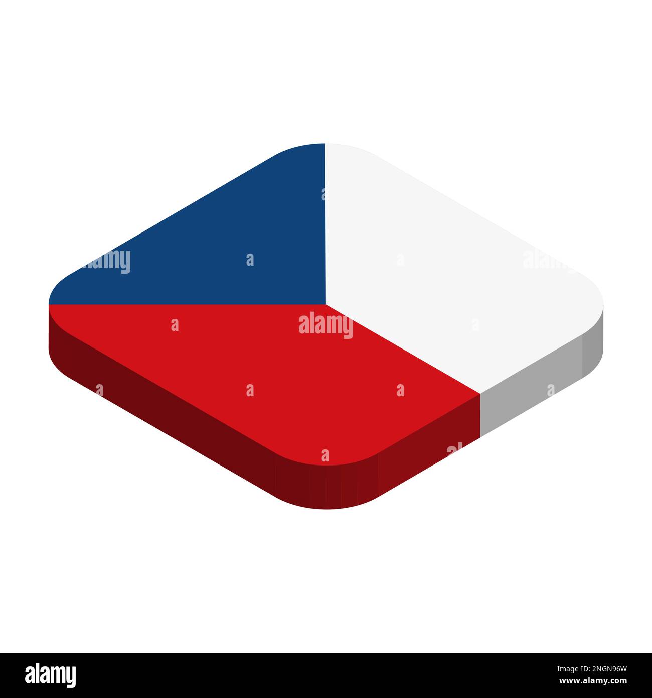 Czech Republic flag - 3D isometric square flag with rounded corners Stock Vector Image & Art - Alamy