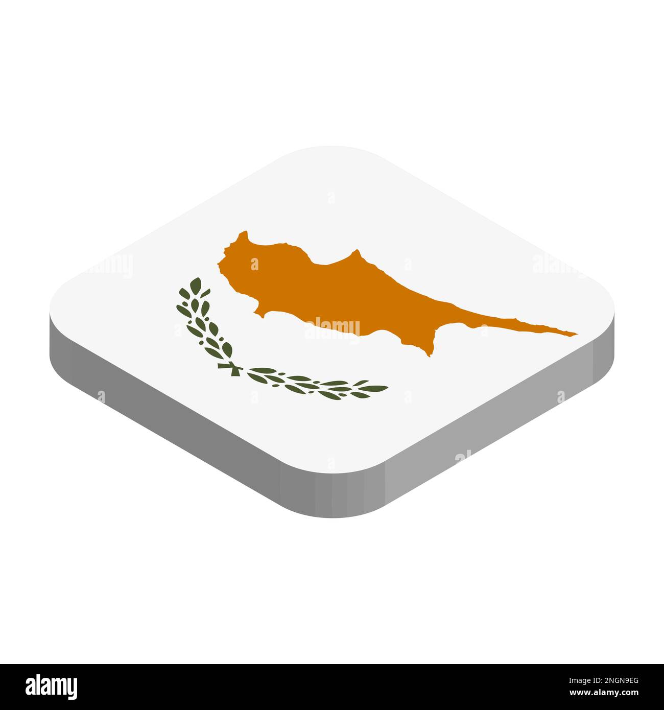 Cyprus flag - 3D isometric square flag with rounded corners Stock ...