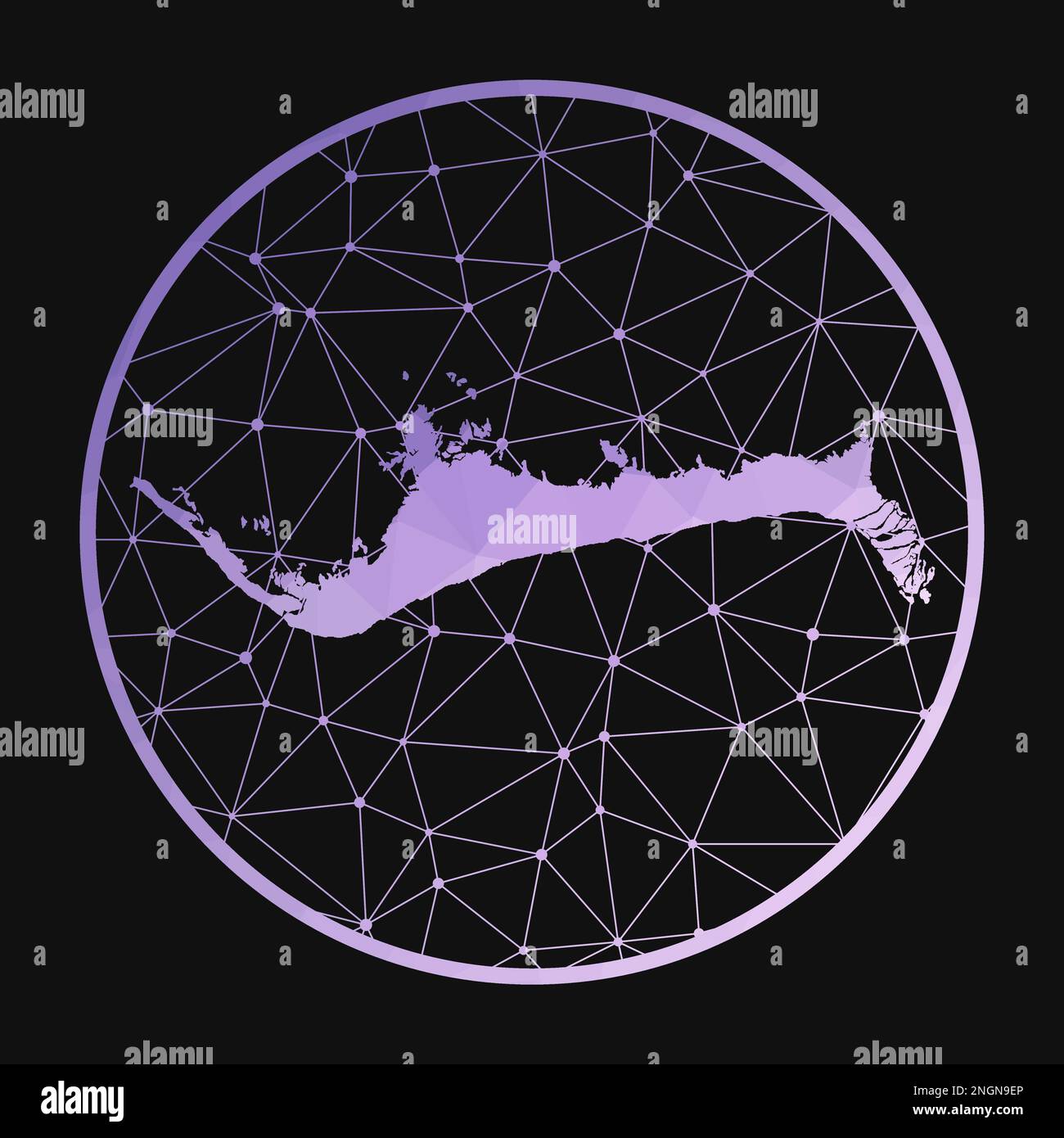 Grand Bahama icon. Vector polygonal map of the island. Grand Bahama ...
