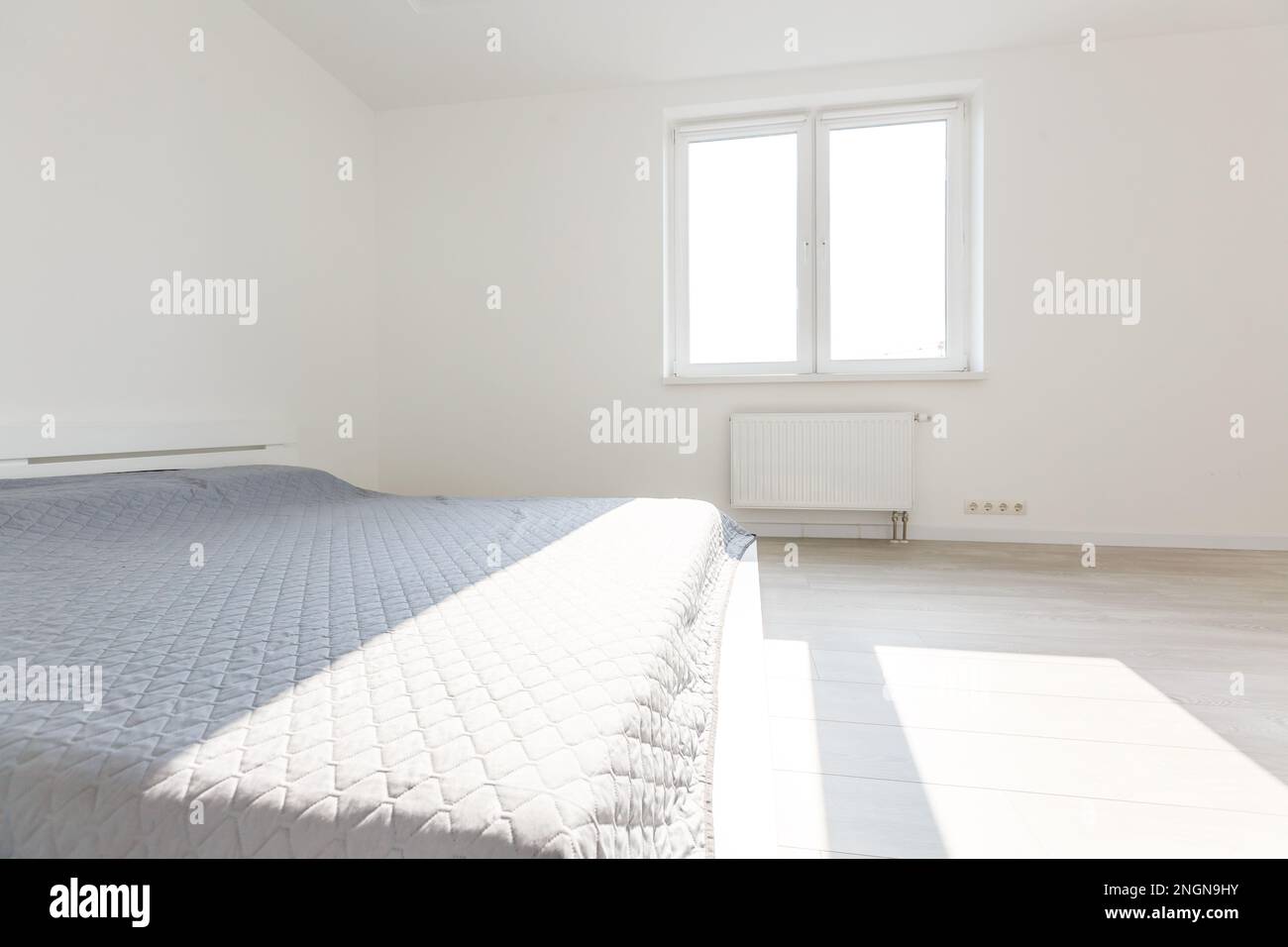 rest, interior, comfort and bedding concept - bed at home bedroom Stock ...