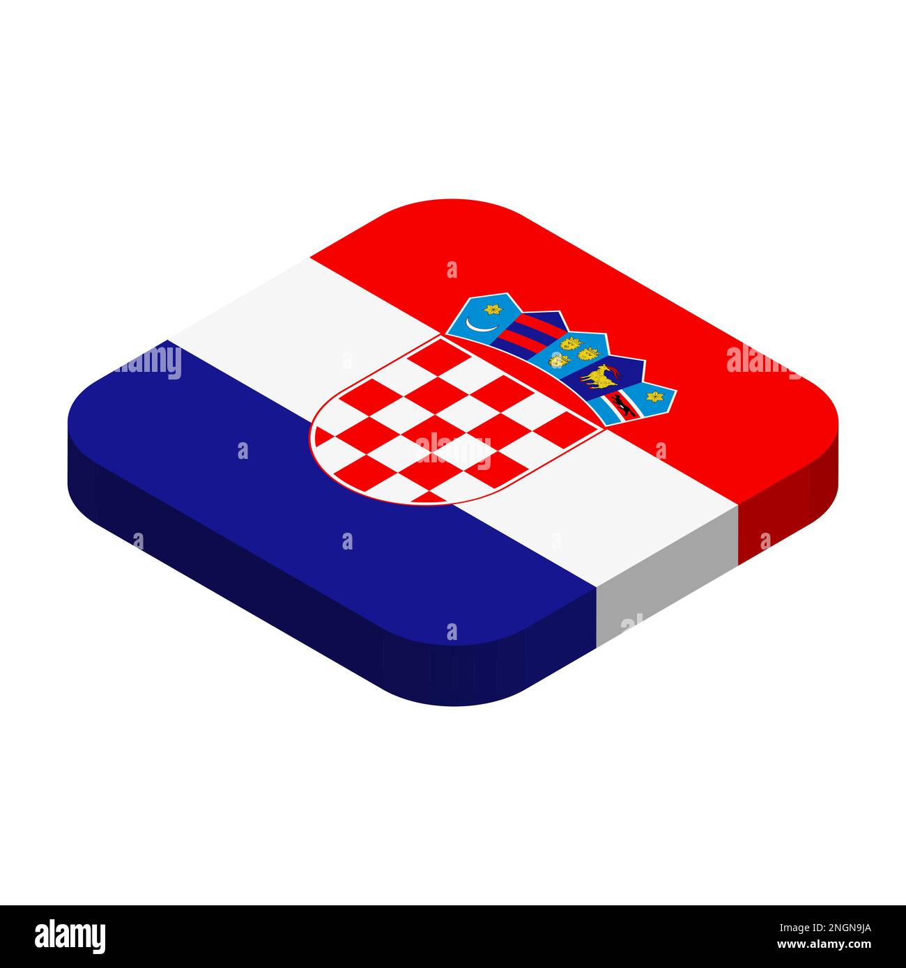 Croatia flag - 3D isometric square flag with rounded corners Stock Vector Image & Art - Alamy