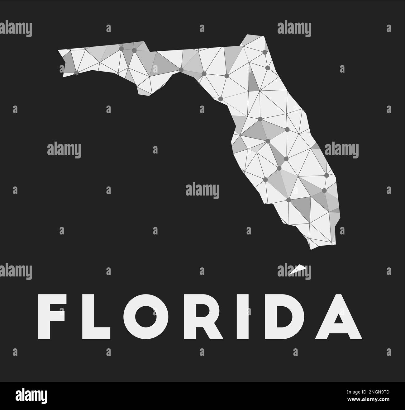 Florida - communication network map of us state. Florida trendy ...