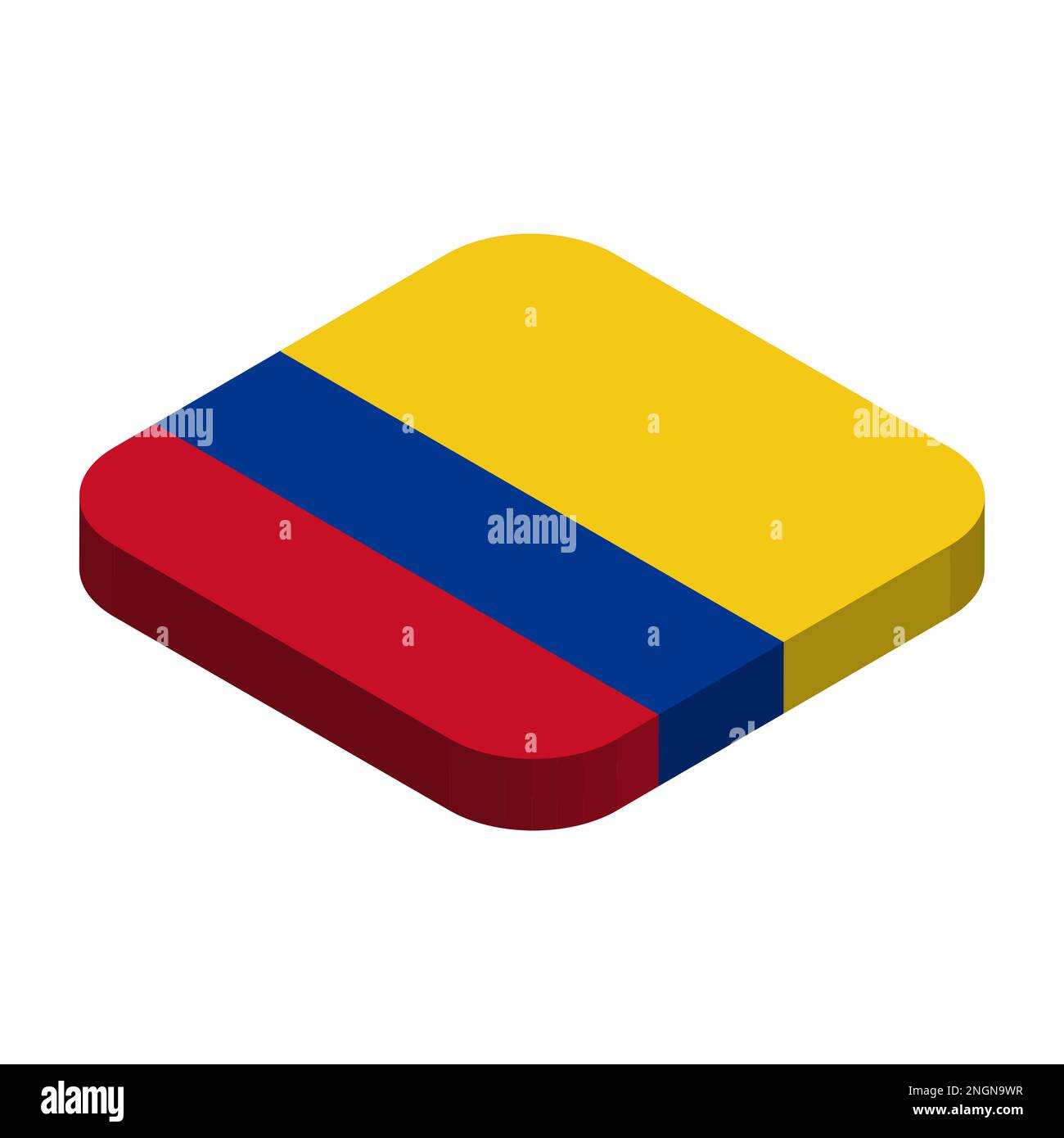 Colombia flag - 3D isometric square flag with rounded corners Stock Vector Image & Art - Alamy