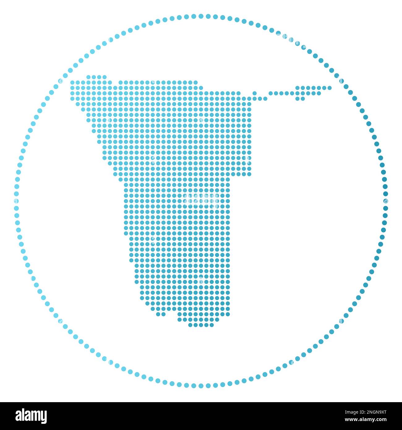 Namibia Digital Badge Dotted Style Map Of Namibia In Circle Tech Icon Of The Country With
