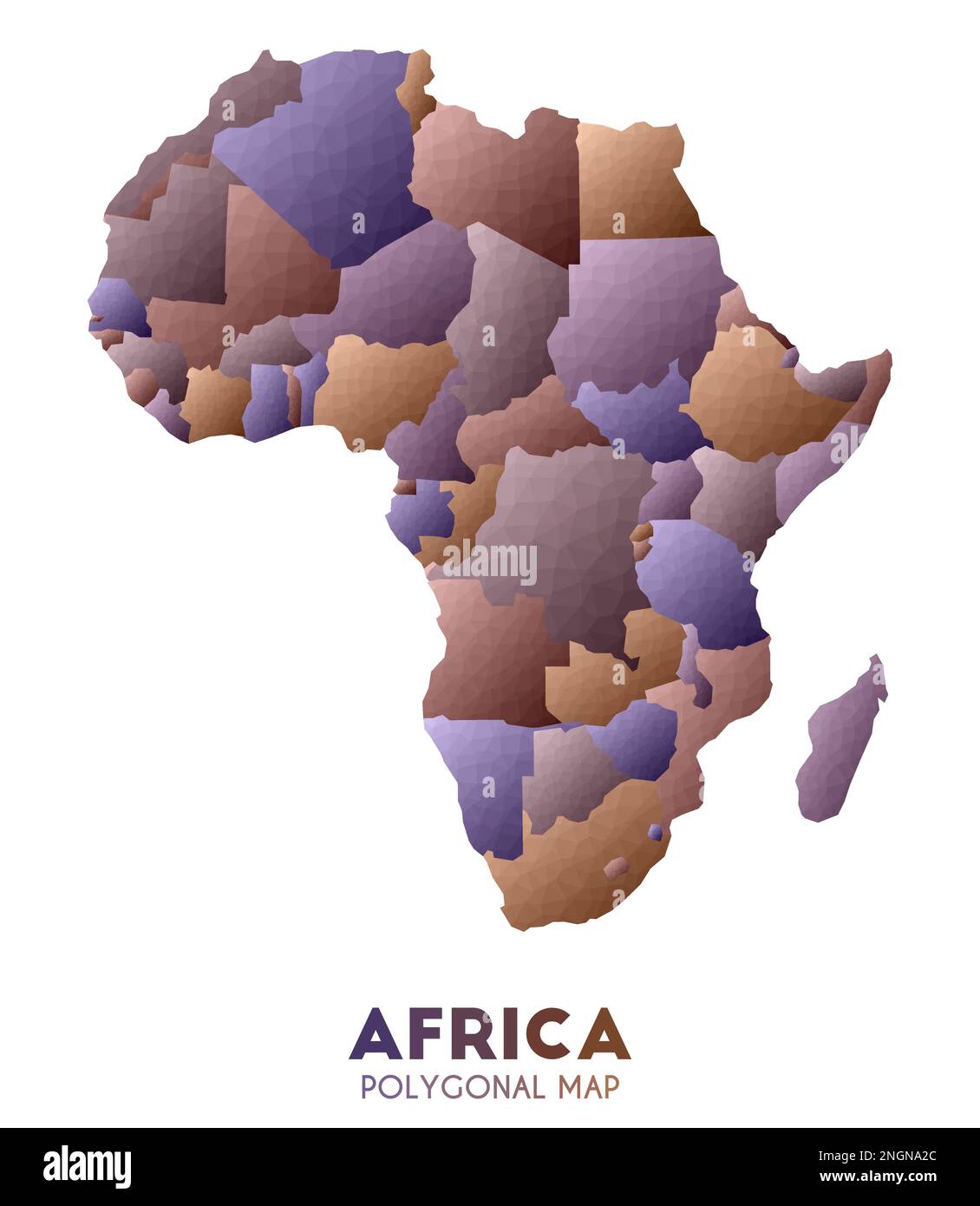 Africa Map. Actual low poly style continent map. Authentic vector ...