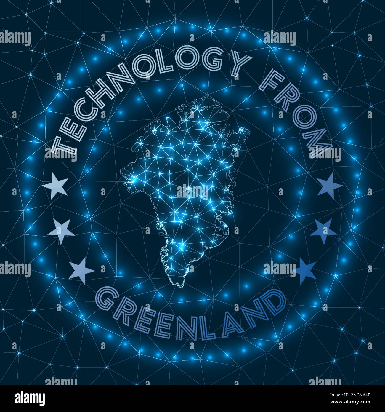 Technology From Greenland. Futuristic geometric badge of the country ...