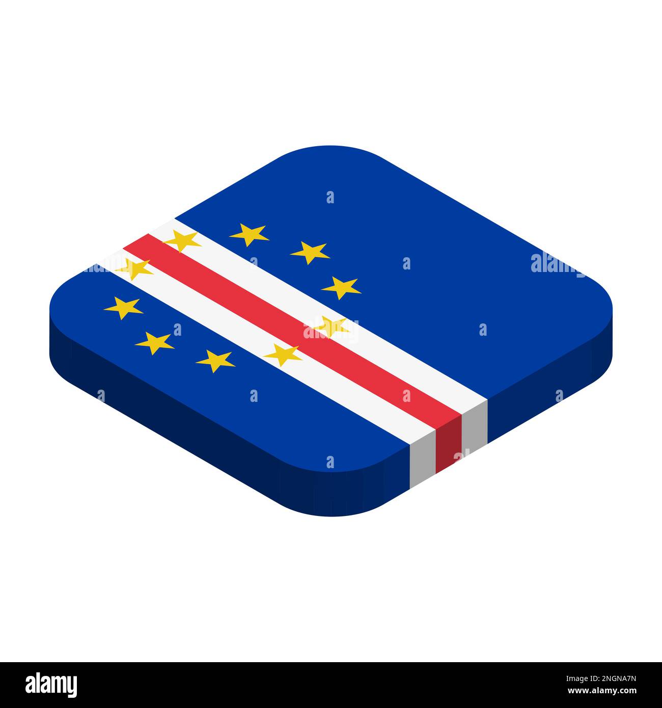 Cape Verde flag - 3D isometric square flag with rounded corners Stock Vector Image & Art - Alamy