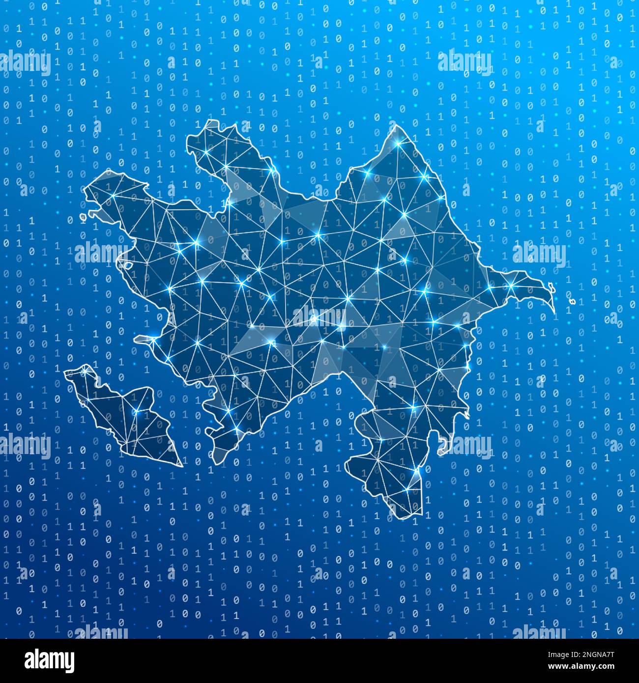Network map of Azerbaijan. Country digital connections map. Technology ...