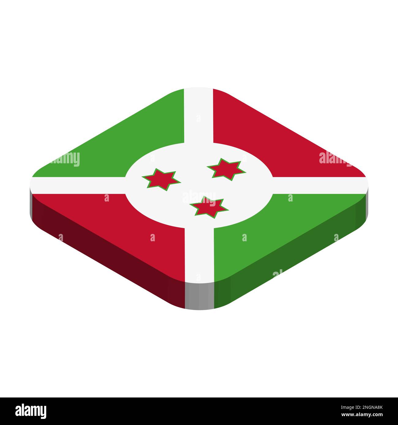 Burundi flag - 3D isometric square flag with rounded corners Stock Vector Image & Art - Alamy