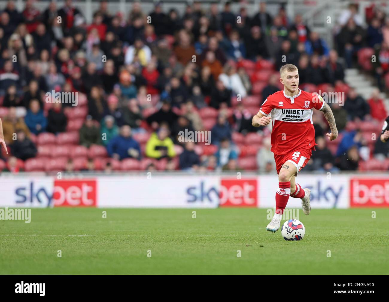 Riley McGree of Middlesbrough in action during the Sky Bet Championship ...