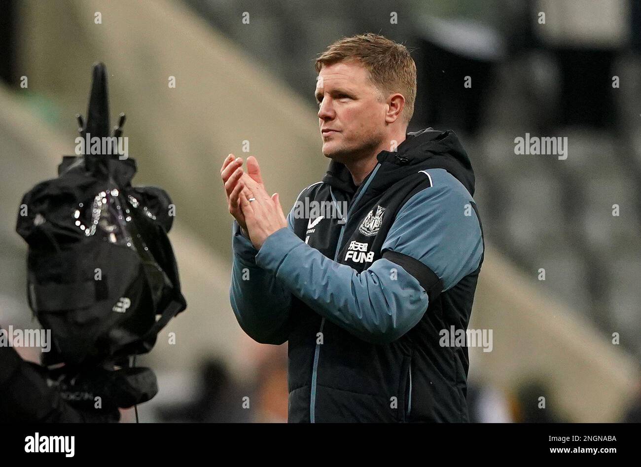 Newcastle United manager Eddie Howe applauds the fans after the Premier ... Newcastle United manager Eddie Howe applauds the fans after the Premier ...