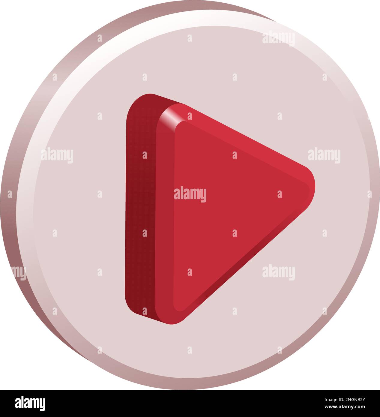 3d social media play video in background. 3d red round play button for ...