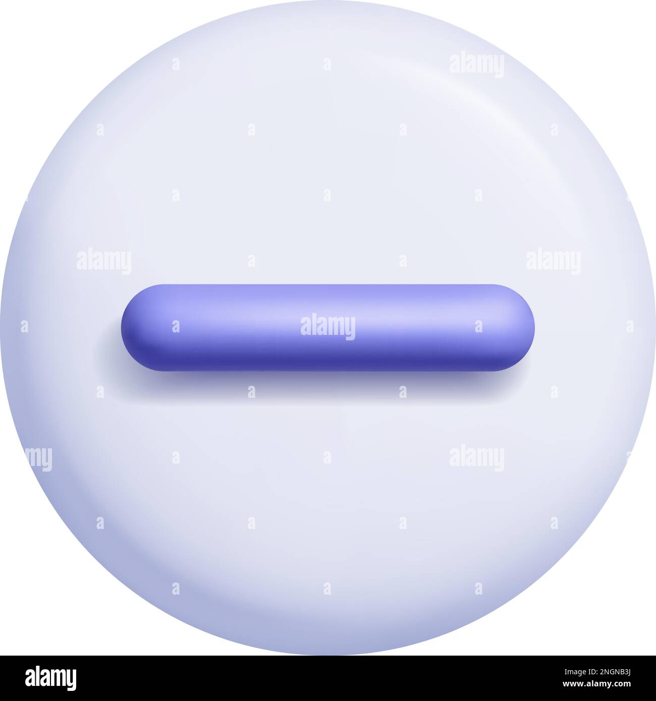 Math 3D icon delete. Lilac arithmetic minus sign on light purple round button. Realistic mesh ...