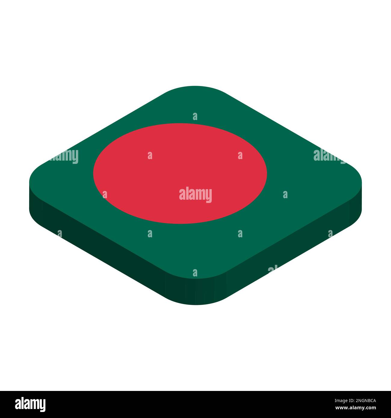 Bangladesh flag - 3D isometric square flag with rounded corners Stock Vector Image & Art - Alamy