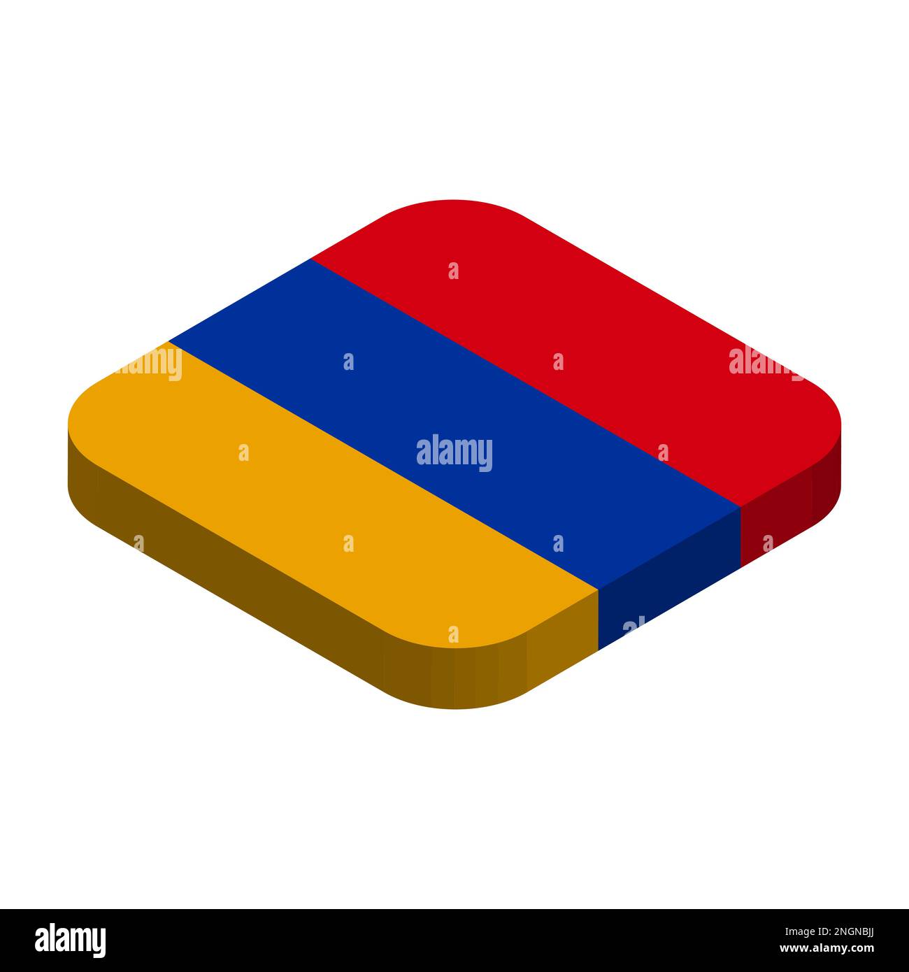 Armenia flag - 3D isometric square flag with rounded corners Stock Vector Image & Art - Alamy
