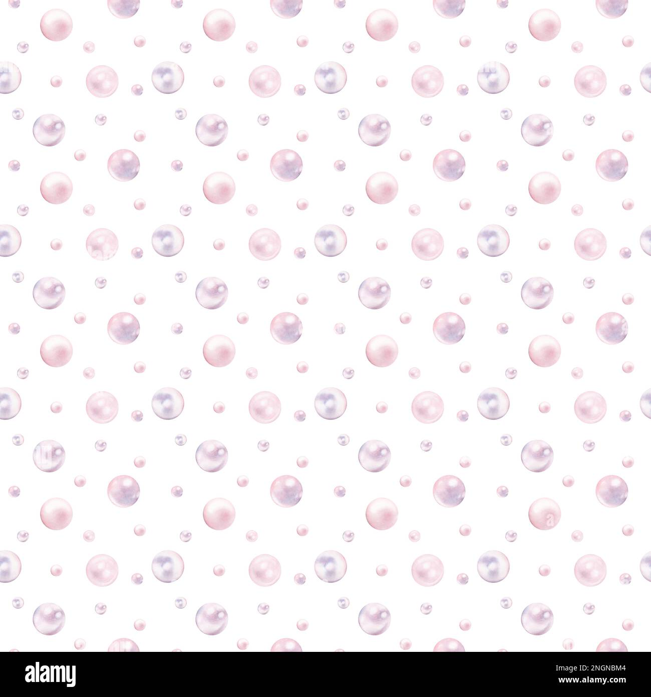 Cute seamless pattern with watercolor pearl beads. Cute children ...