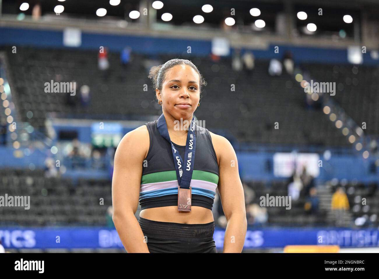 Birmingham, UK, 18 February 2023. Jade SPENCER-SMITH of Harrow AC takes ...
