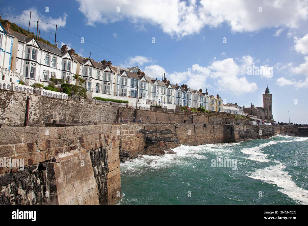 Bay View Terrace on a spring day in Porthleven Stock Photo - Alamy