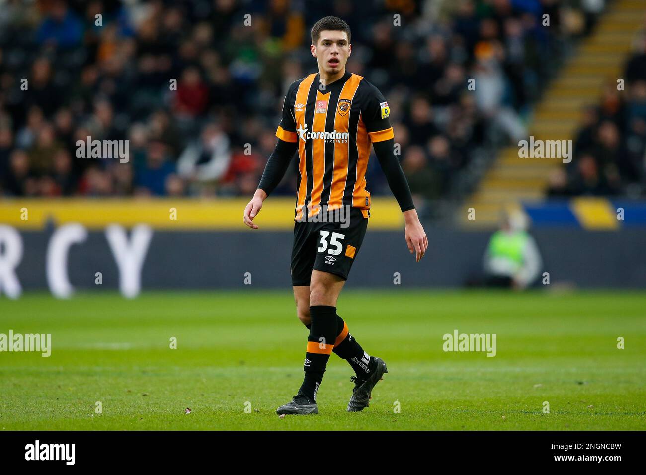 Xavier Simons #35 of Hull City during the Sky Bet Championship match ...