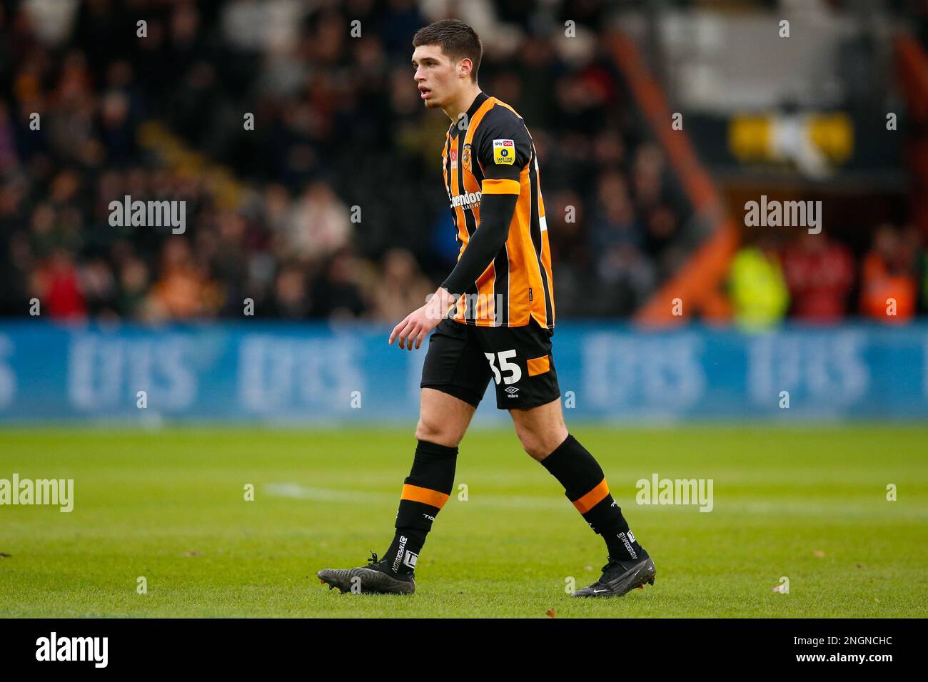 Xavier Simons #35 of Hull City during the Sky Bet Championship match ...