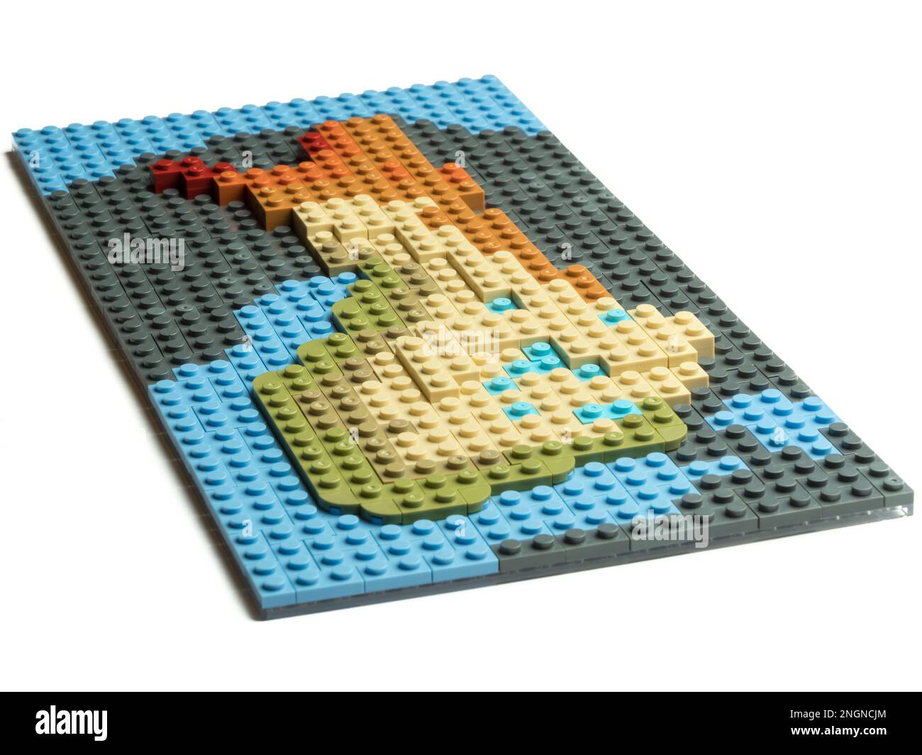Topographic map of Finland made with building blocks Stock Photo - Alamy