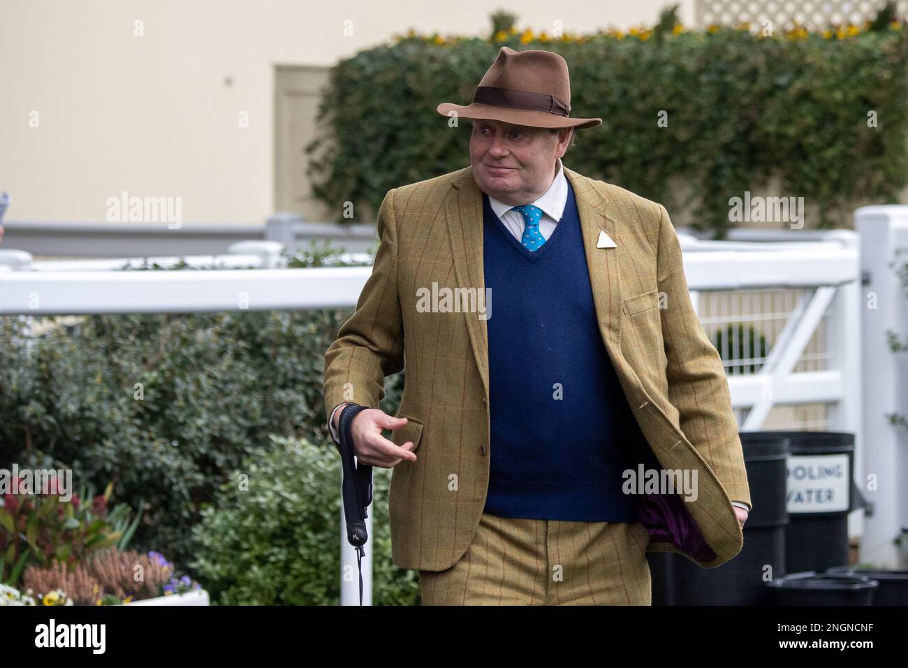 Ascot, Berkshire, UK. 18th February, 2023. Nicky Henderson, trainer of ...