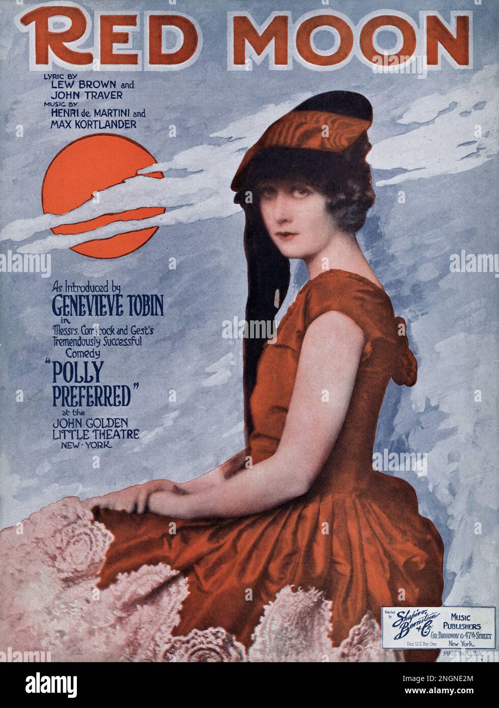 Genevieve Tobin - sheet music for the song 'Red Moon' from play 'Polly ...
