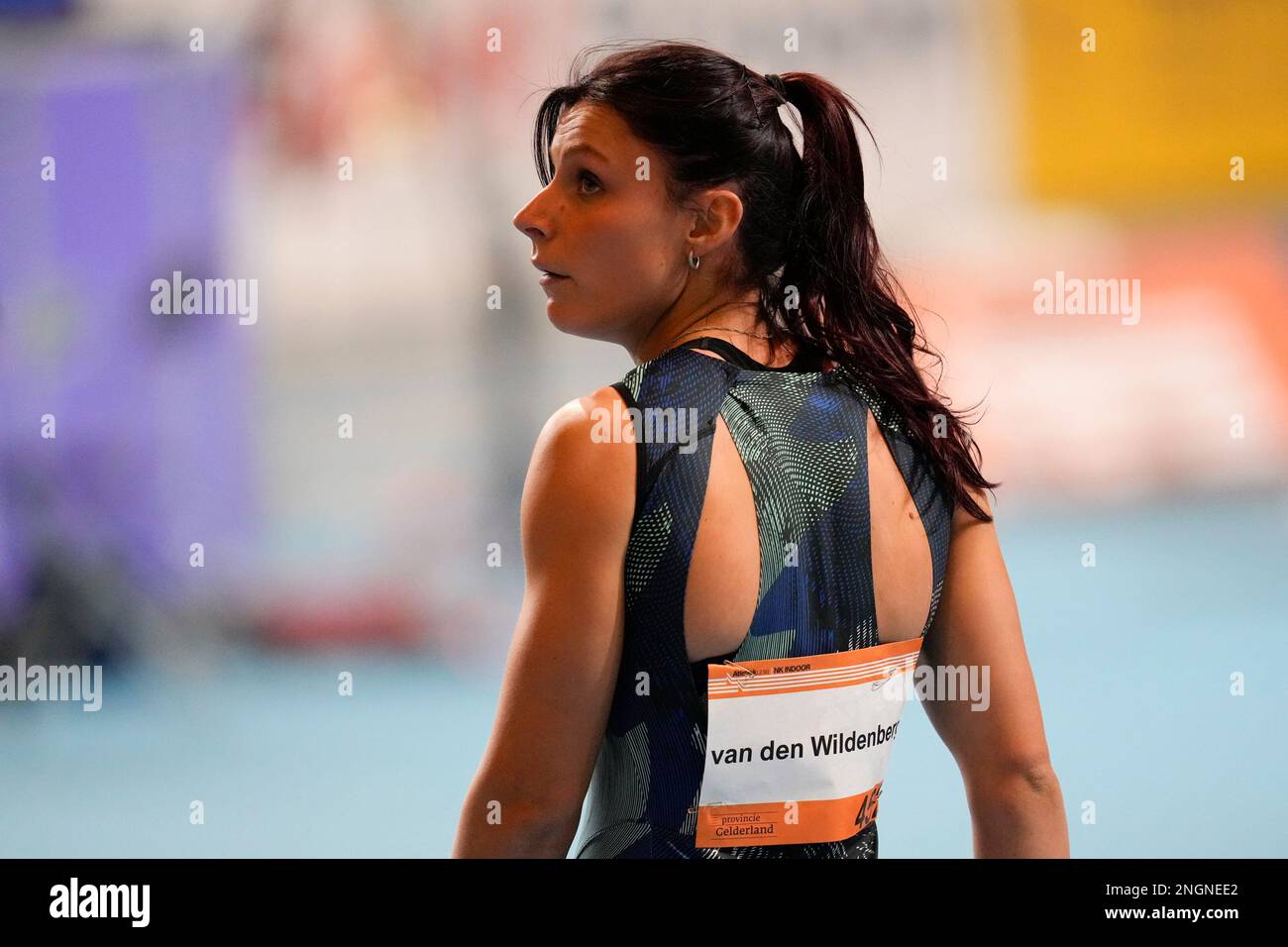 Demi van den wildenberg competing on the 60m women hi-res stock ...