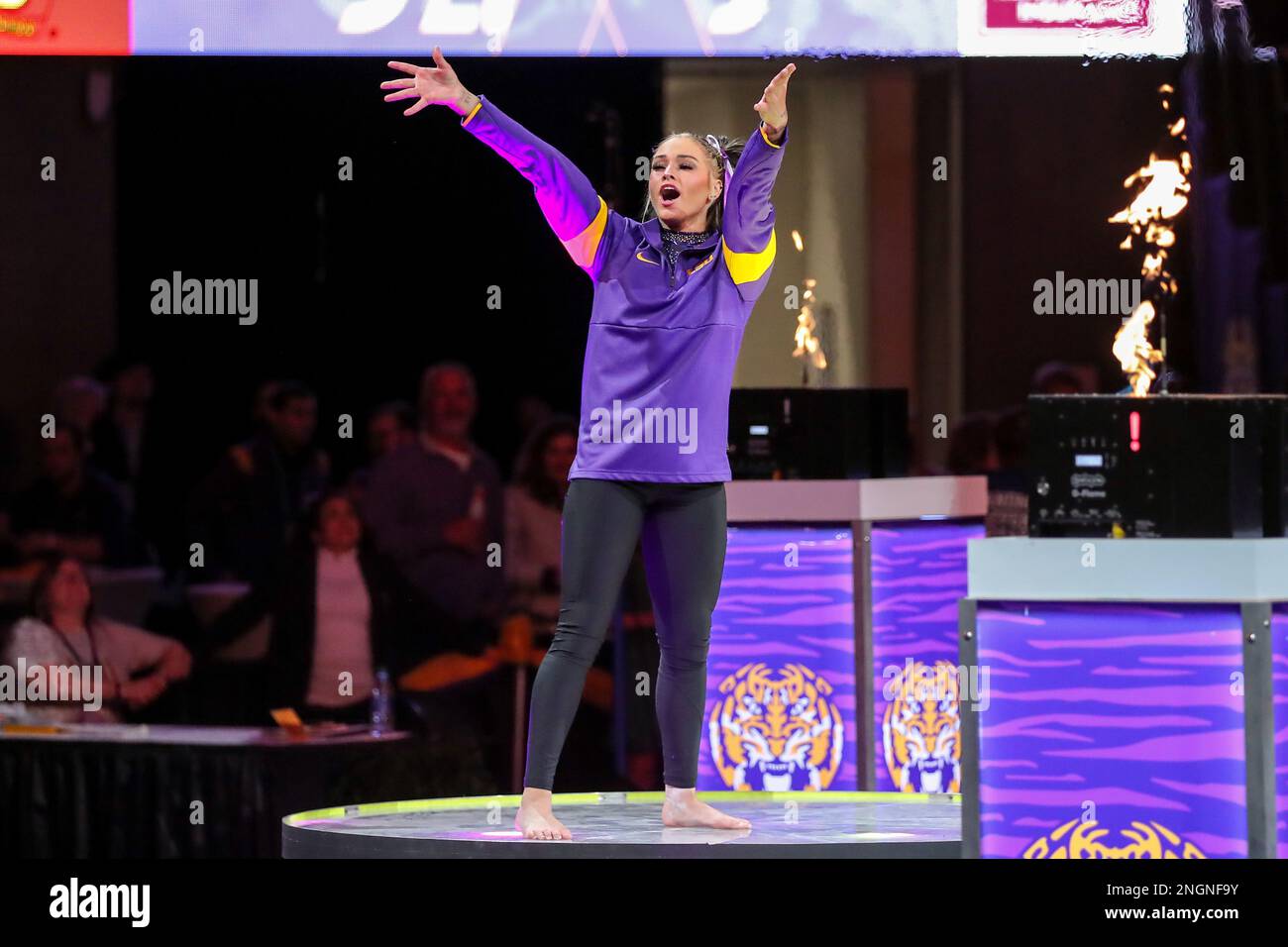 Baton Rouge, LA, USA. 17th Feb, 2023. LSU's KJ Johnson is introduced to ...