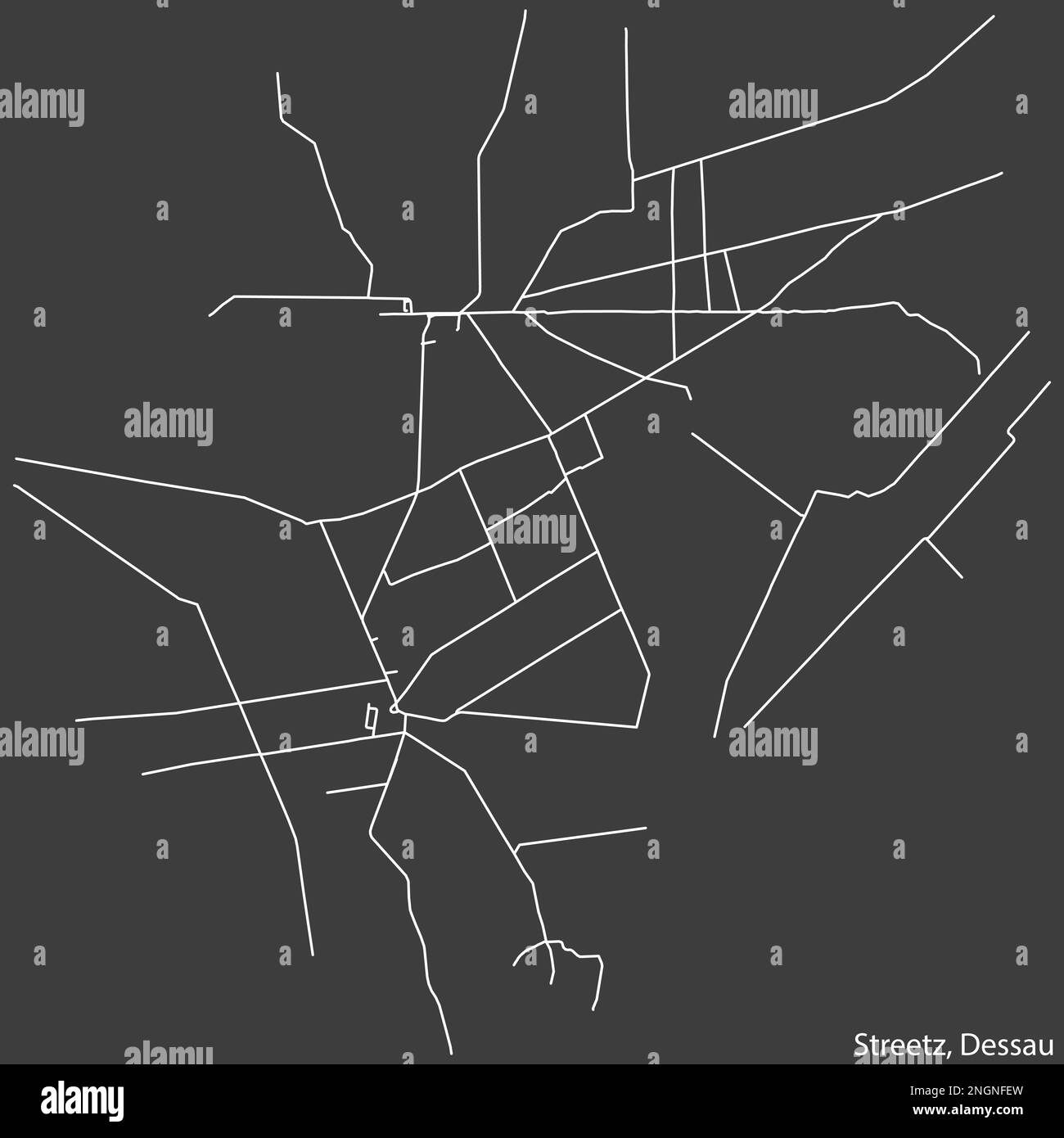 Street roads map of the STREETZ-NATHO BOROUGH, DESSAU Stock Vector ...