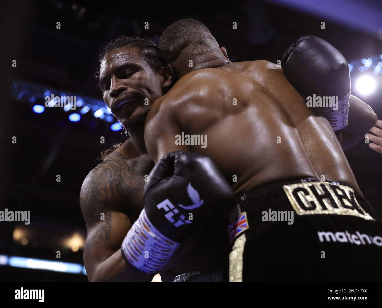 Israel Duffus (left) and Cheavon Clarke in action durnig their ...