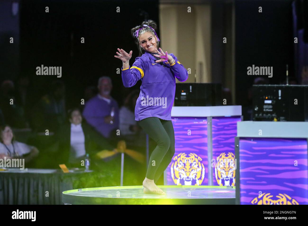 Baton Rouge, LA, USA. 17th Feb, 2023. LSU's KJ Johnson is introduced to ...