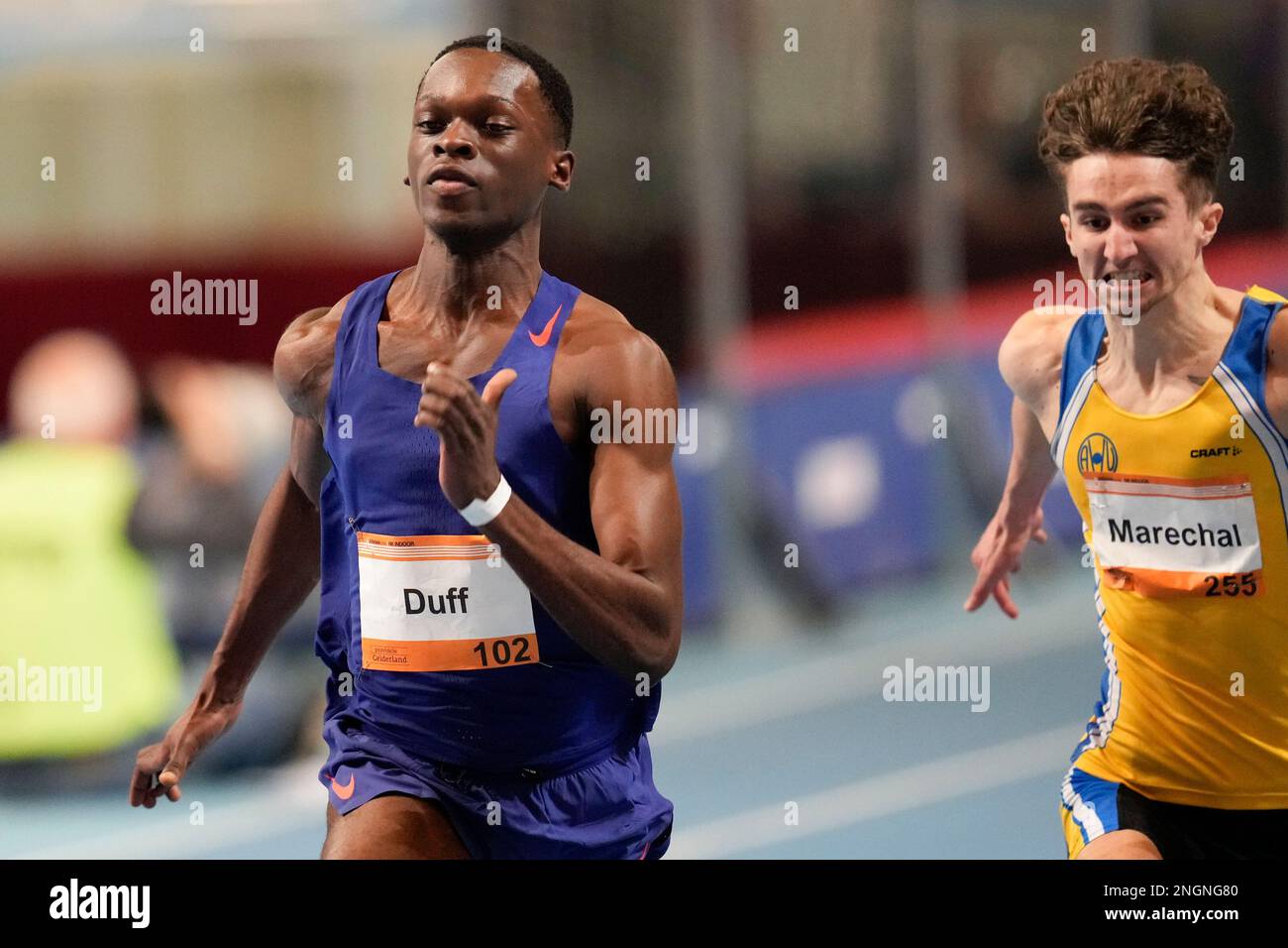 Brett duff competing on the 60m men hi-res stock photography and images ...