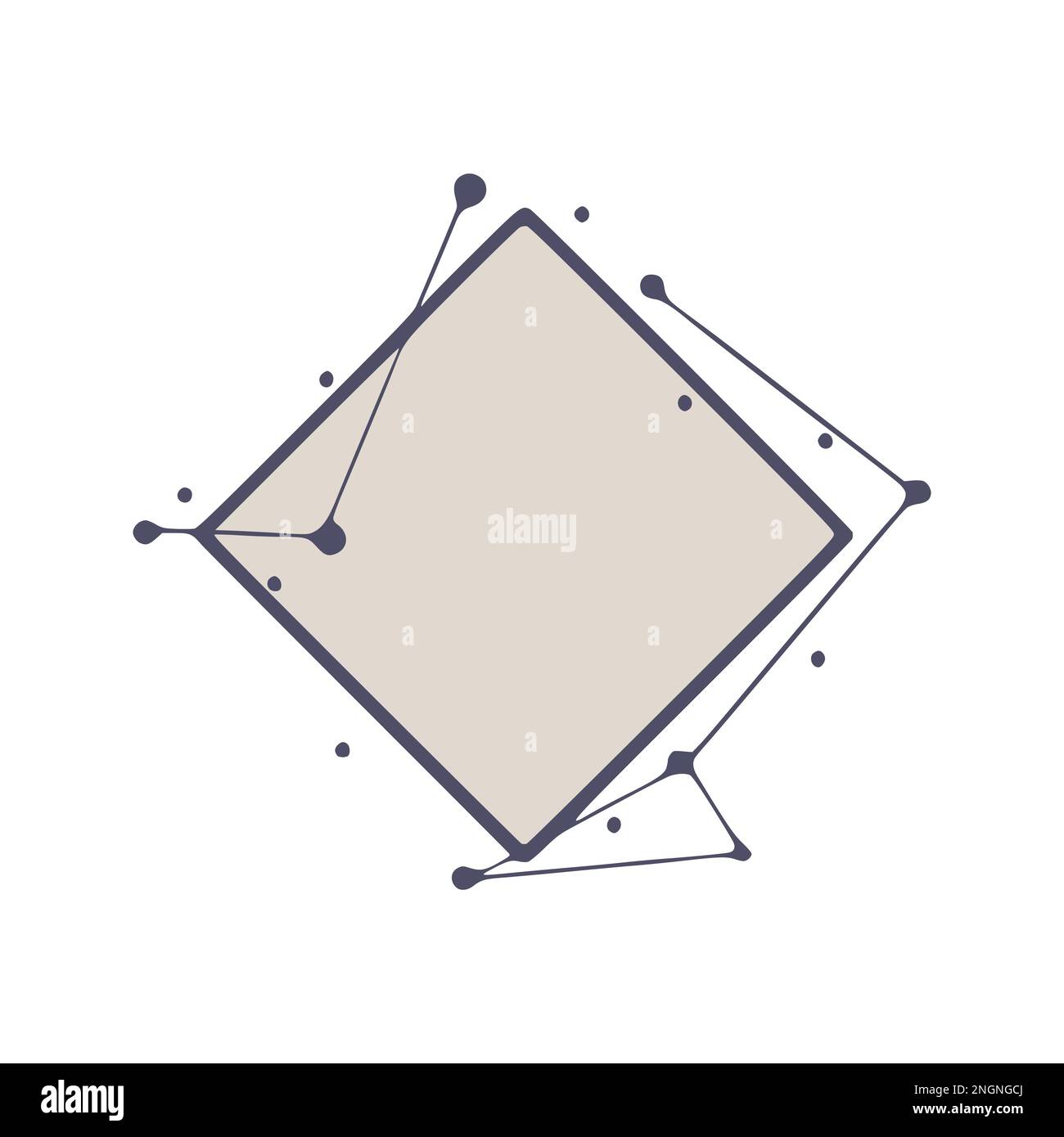 Rhombus geometric frames in hand drawn style, isolated on white ...