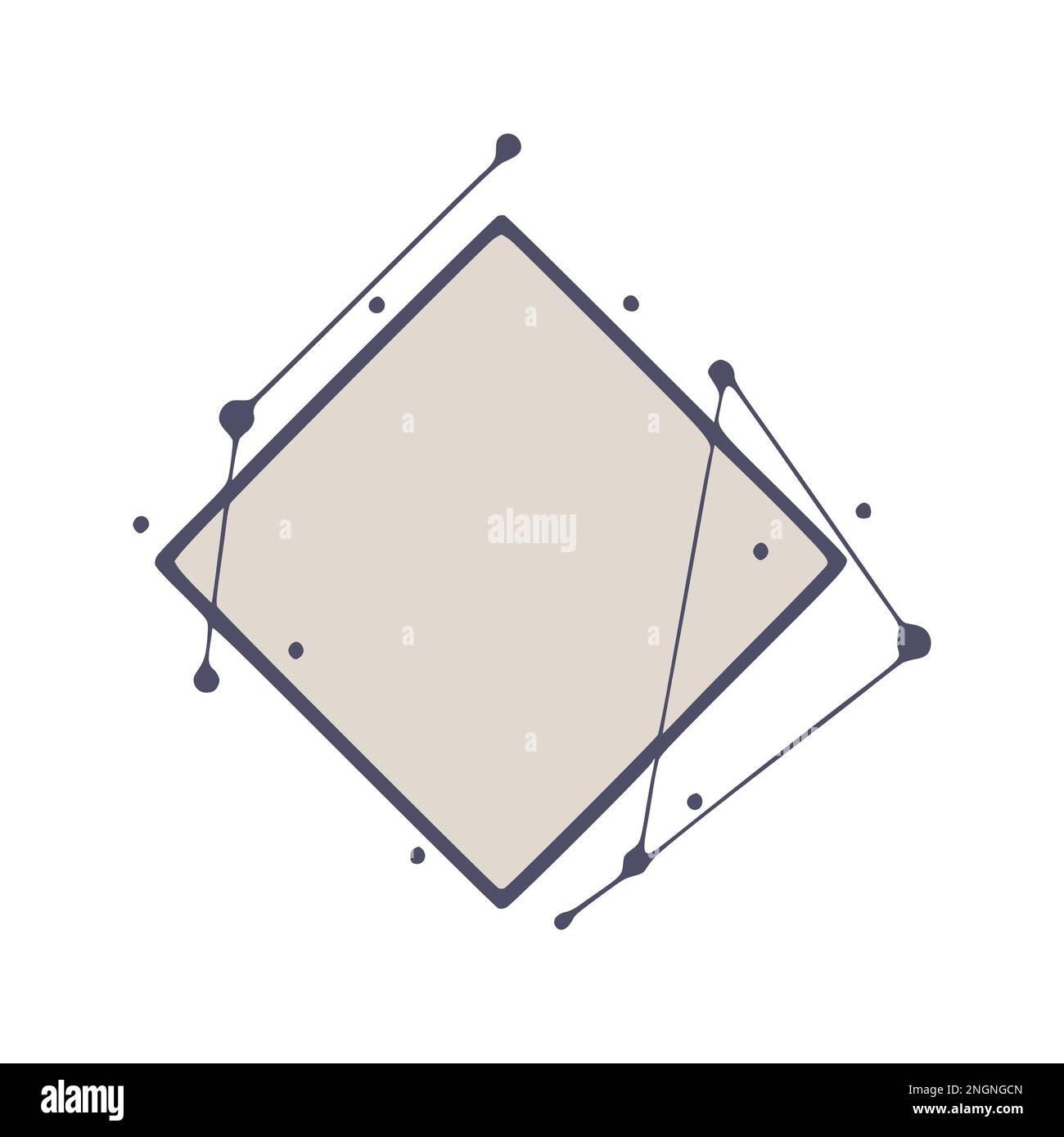 Rhombus geometric frames in hand drawn style, isolated on white ...