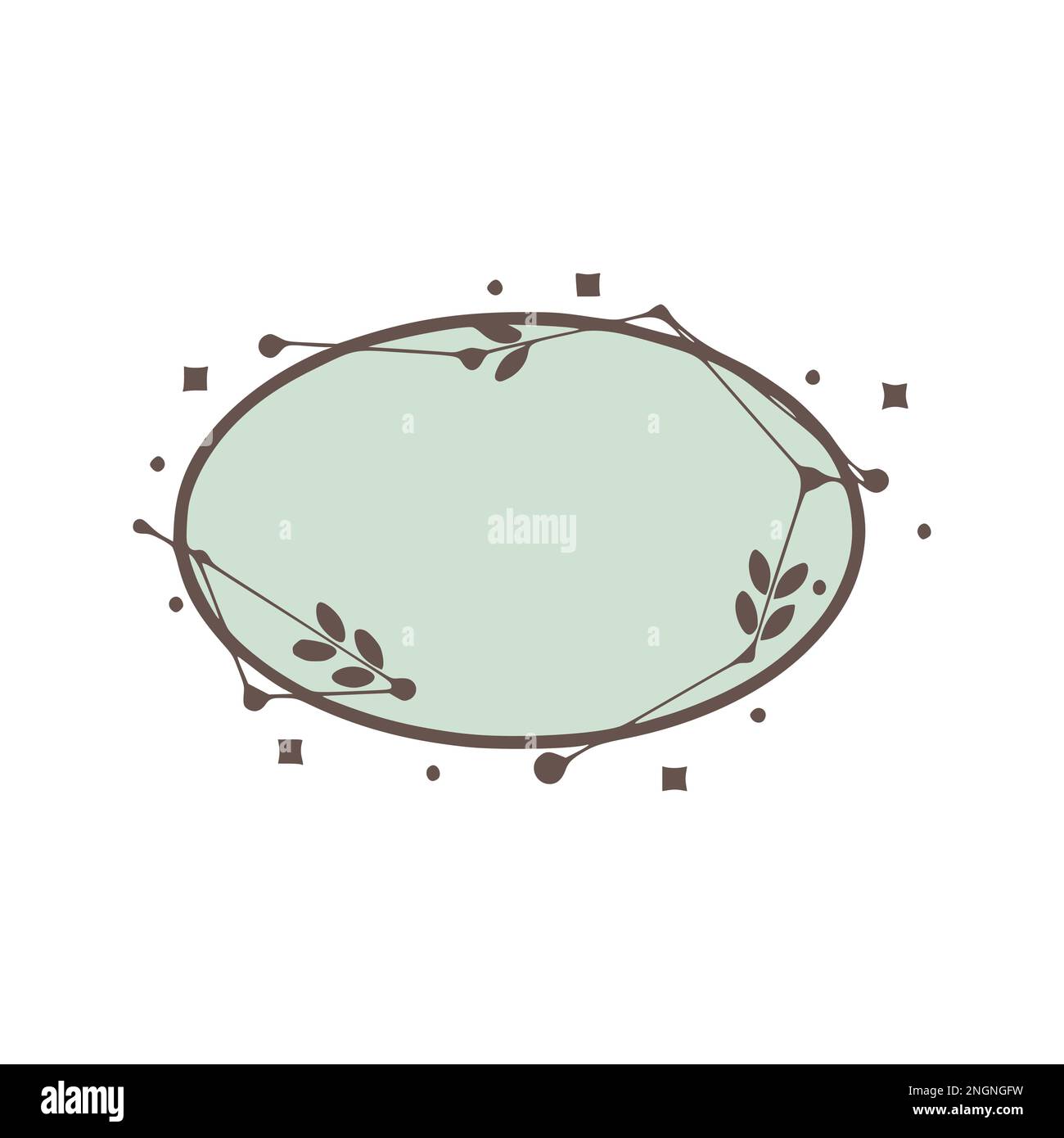 Ellipse nature geometric frames with leaves made from lines and dots in ...