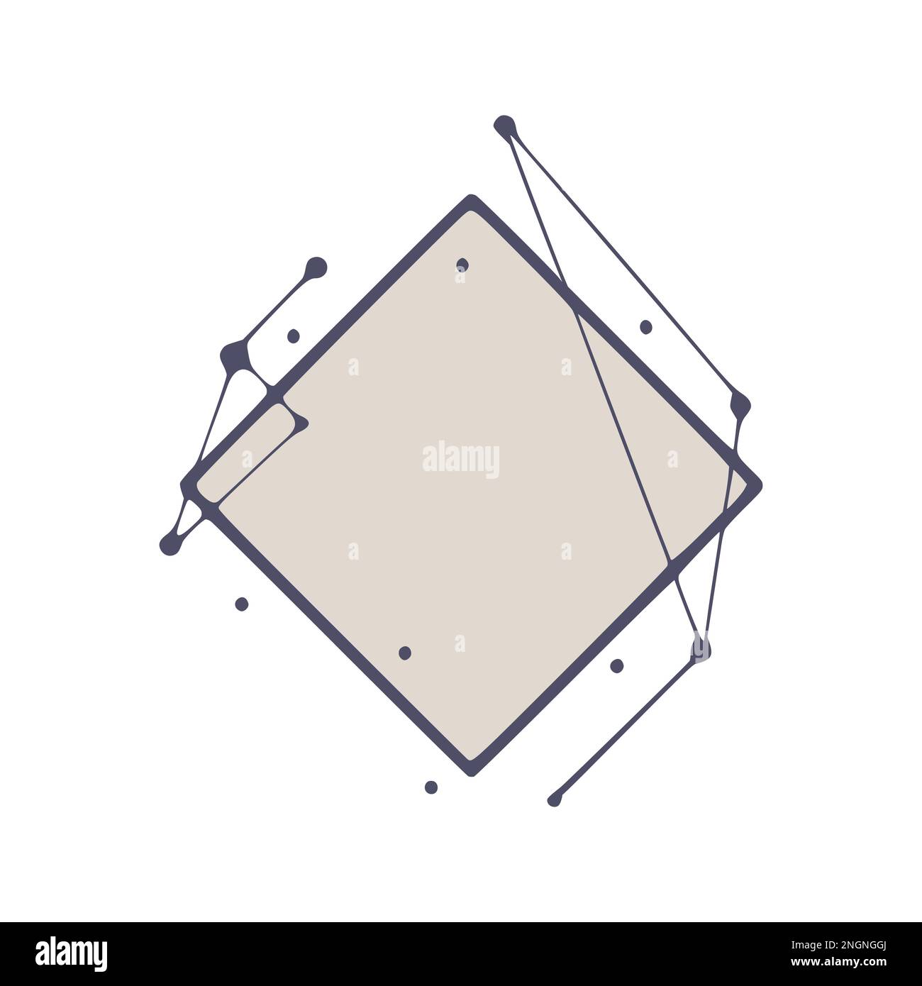 Rhombus geometric frames in hand drawn style, isolated on white ...