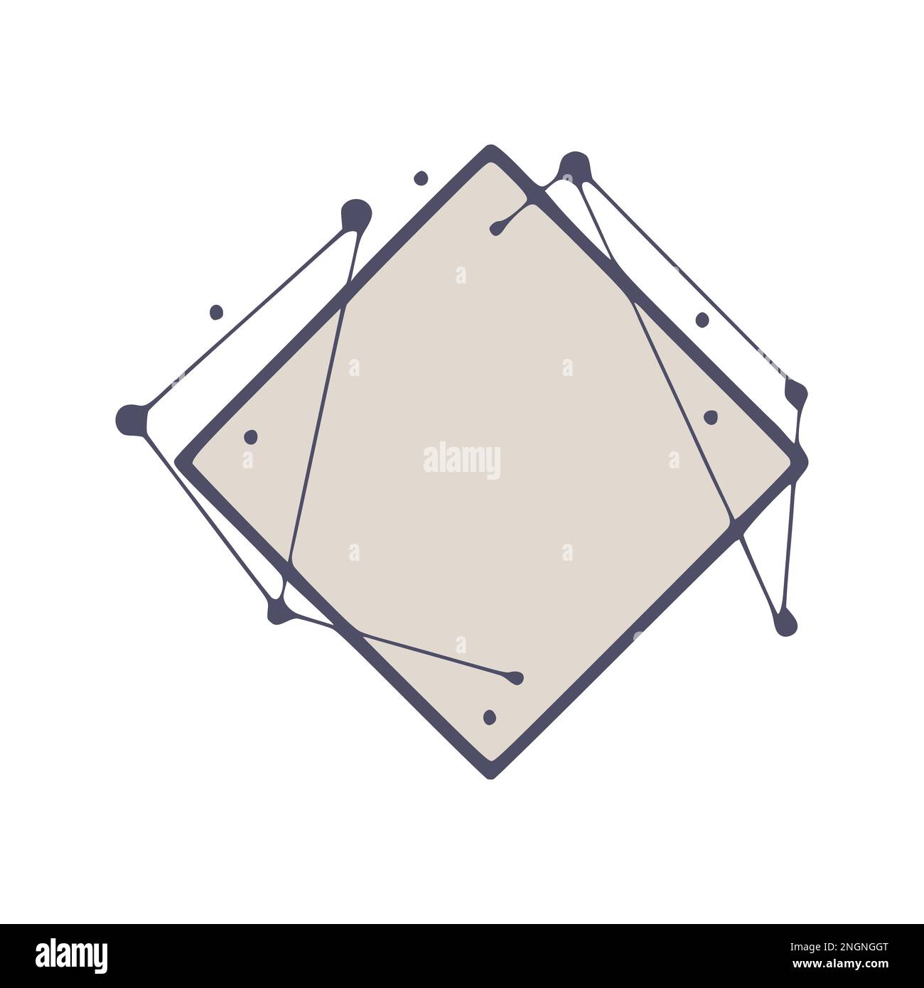 Rhombus geometric frames in hand drawn style, isolated on white ...