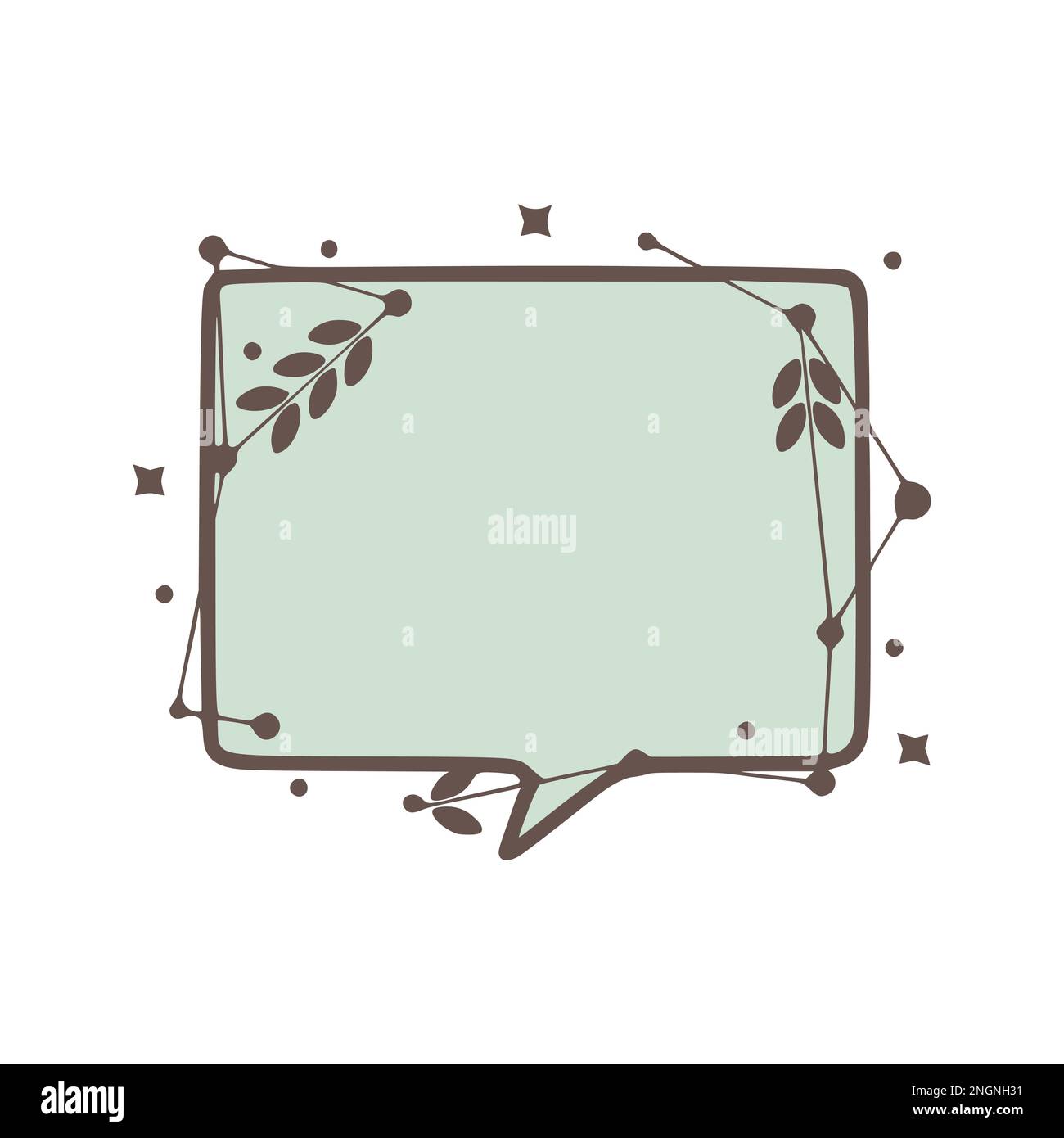 Rectangle Speech bubble nature geometric frames with leaves made from ...