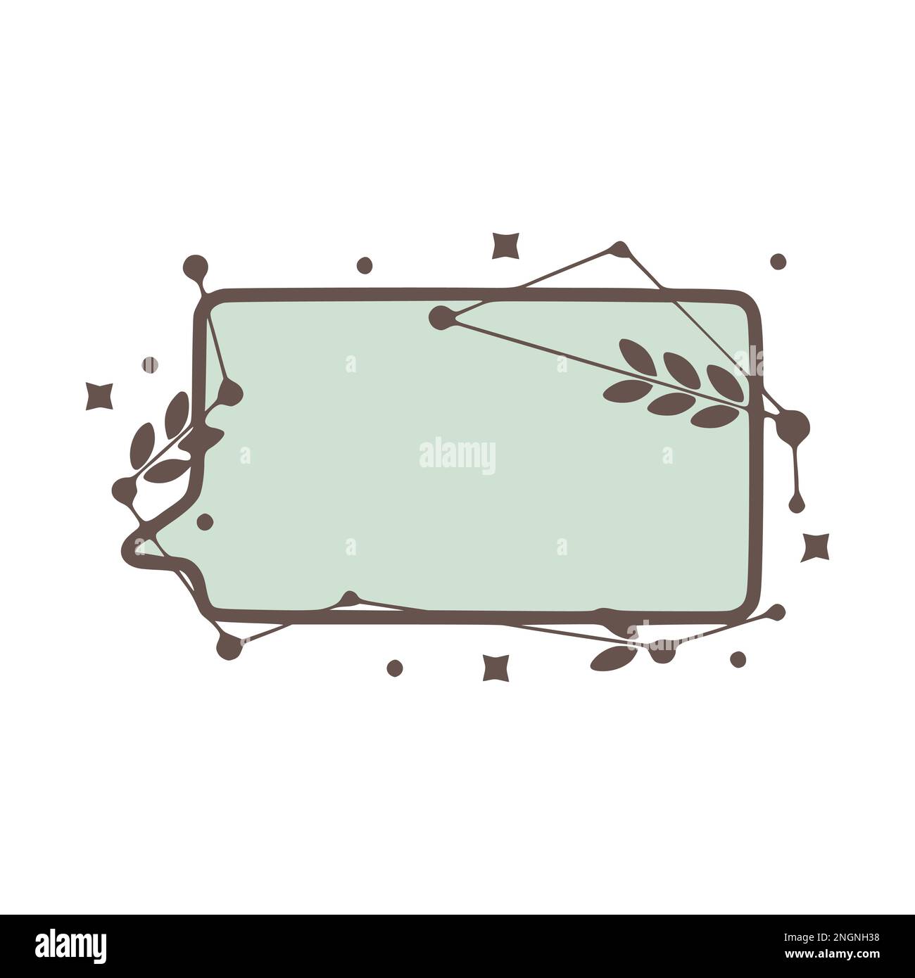 Rectangle Speech bubble nature geometric frames with leaves made from ...