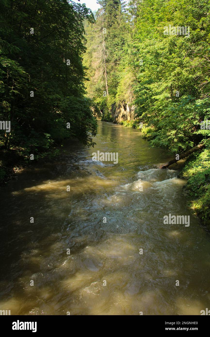 The river flows through the areas of the Slovak Paradise National Park ...