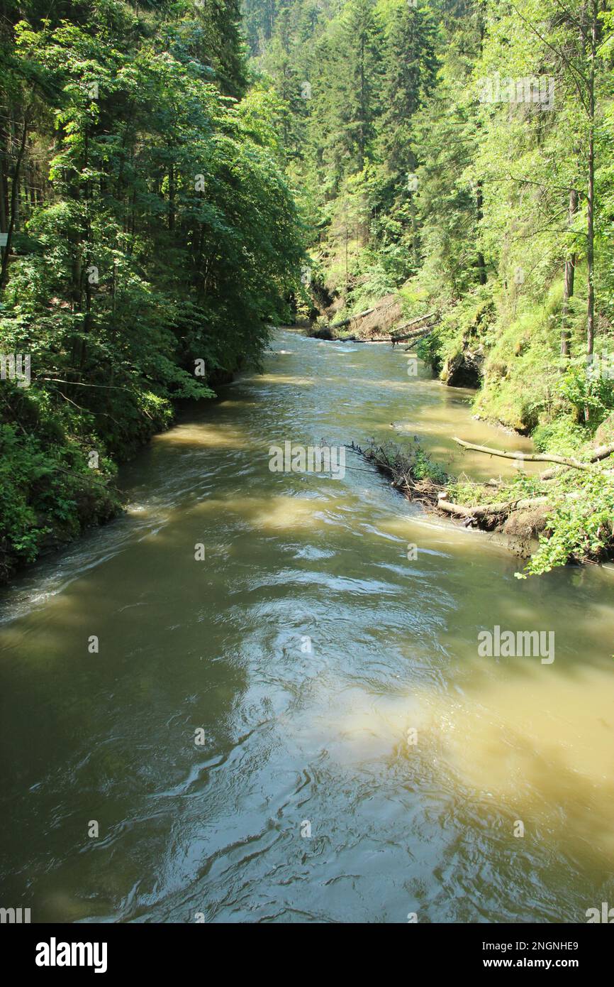 The river flows through the areas of the Slovak Paradise National Park ...