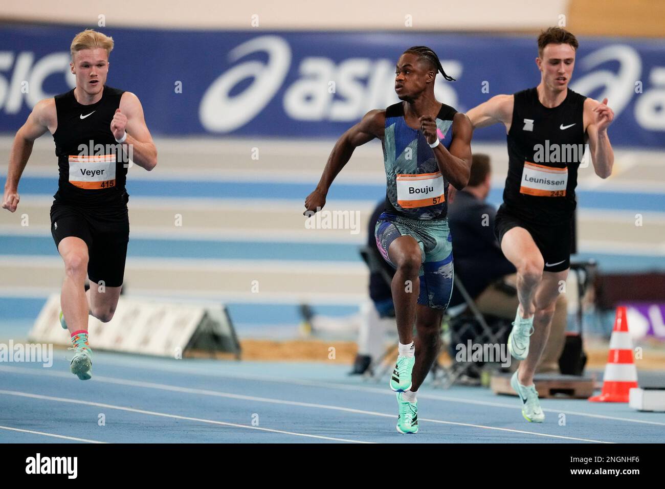 Raphael bouju competing on the 60m men hi-res stock photography and ...