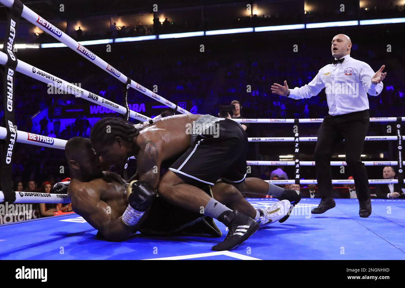 Cheavon Clarke (left) and Israel Duffus in action during their ...
