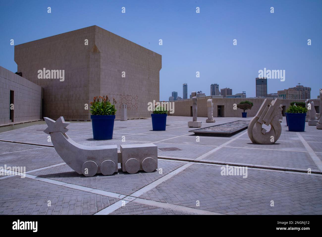 View of sculptures on display at the National Museum in Manama Bahrain ...