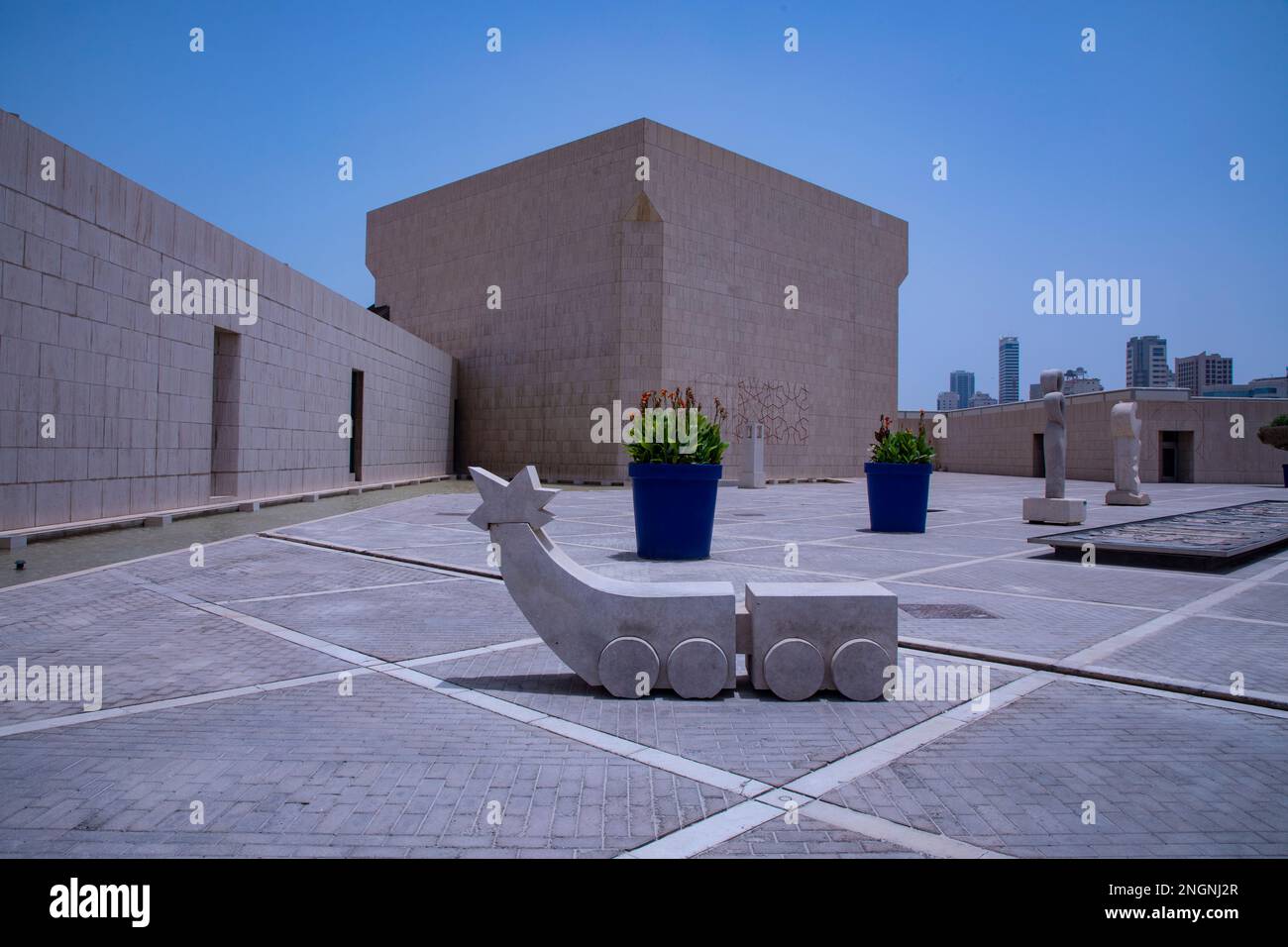 View of sculptures on display at the National Museum in Manama Bahrain ...