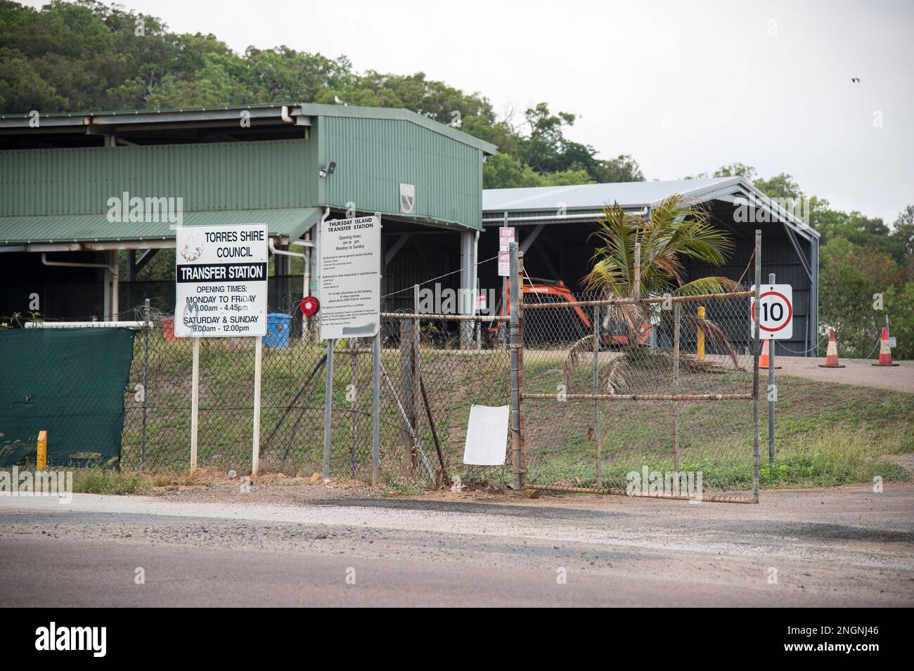 Waste transfer station on Thursday Island, in the Torres Strait, north ...