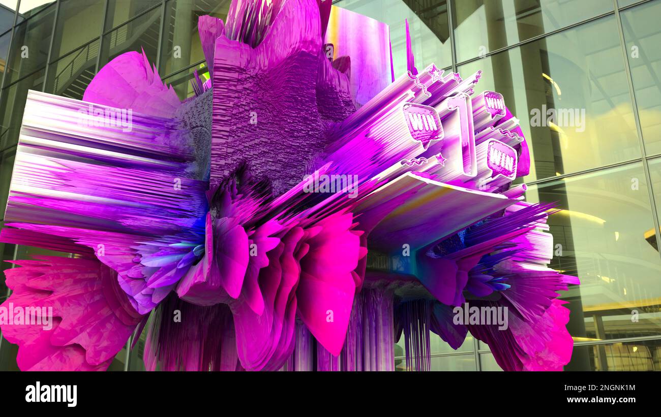 A 3D Illustration of an artistic rendition of an installation of an art ...