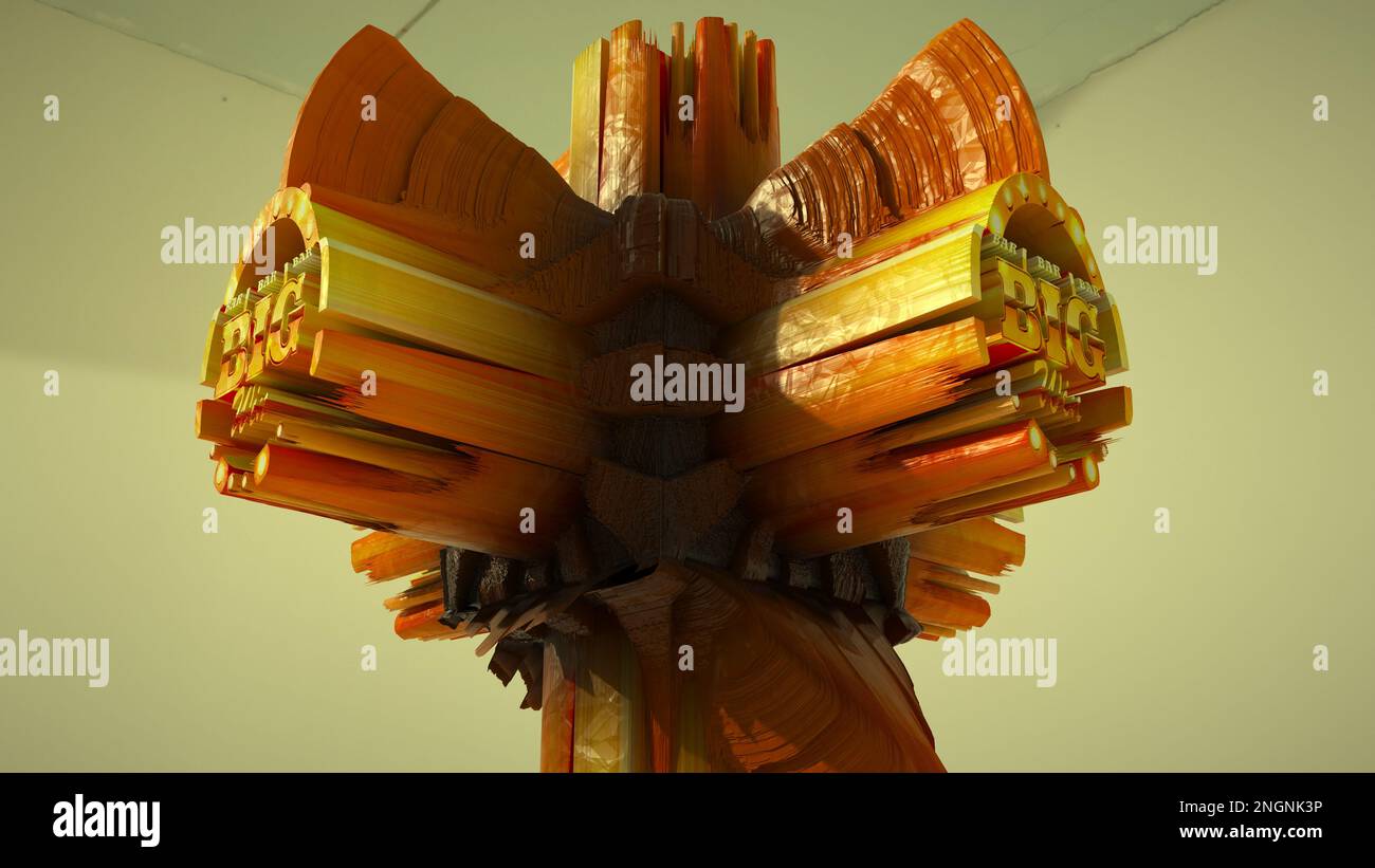 A 3D Illustration of an artistic rendition of an art installation of an ...